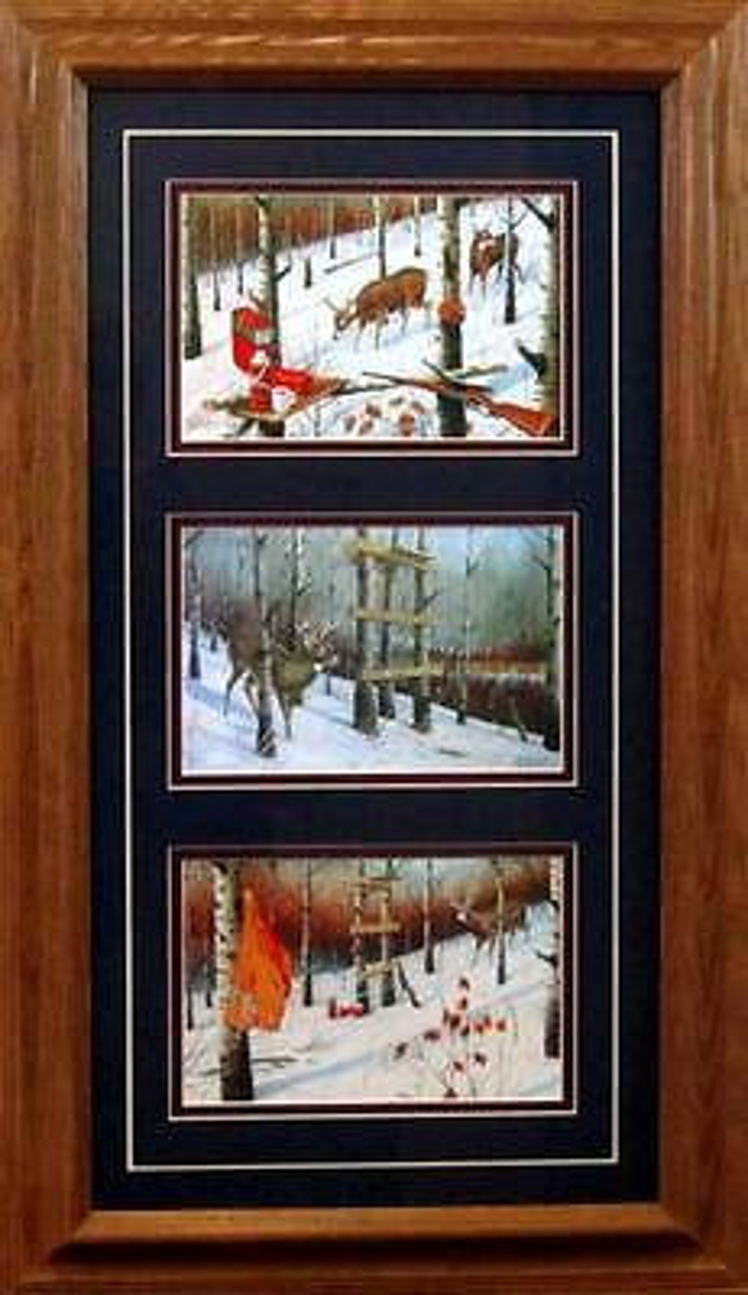 Popple Ridge Tree Stand Trilogy Framed Deer Hunting Print by Les Kouba ...