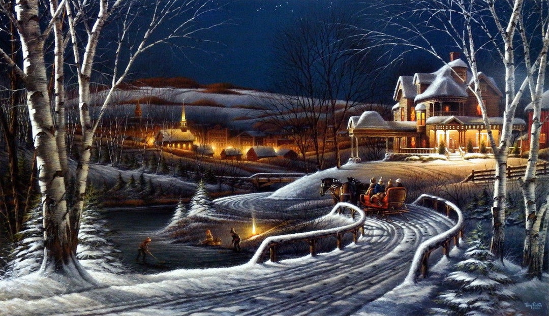 Terry Redlin Holiday Family Traditions Horse and Sleigh Print Numbered ...