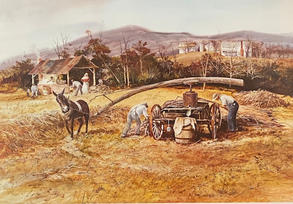 Jack Deloney S/N Art Print of the Old South Sorghum Mill With - Etsy ...