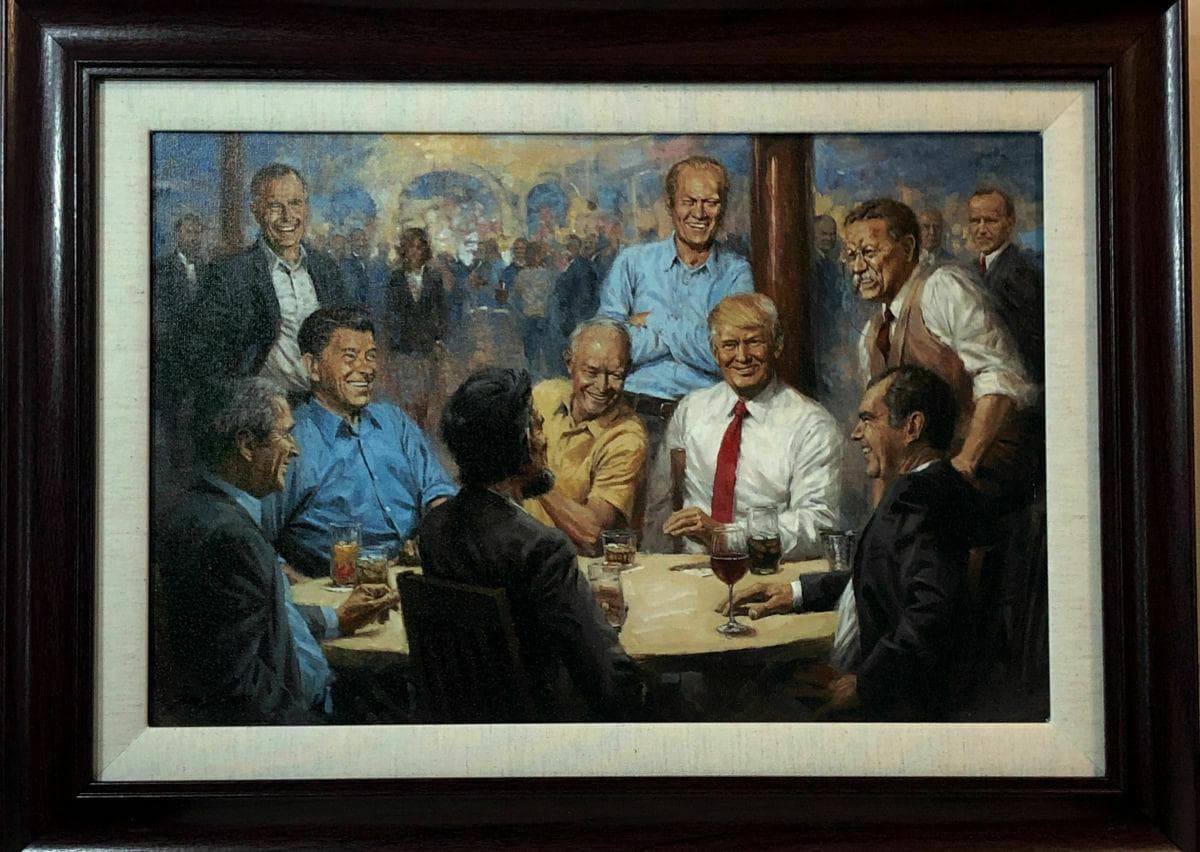 Andy Thomas the Republican Club Donald Trump Signed Canvas-framed 23 X ...