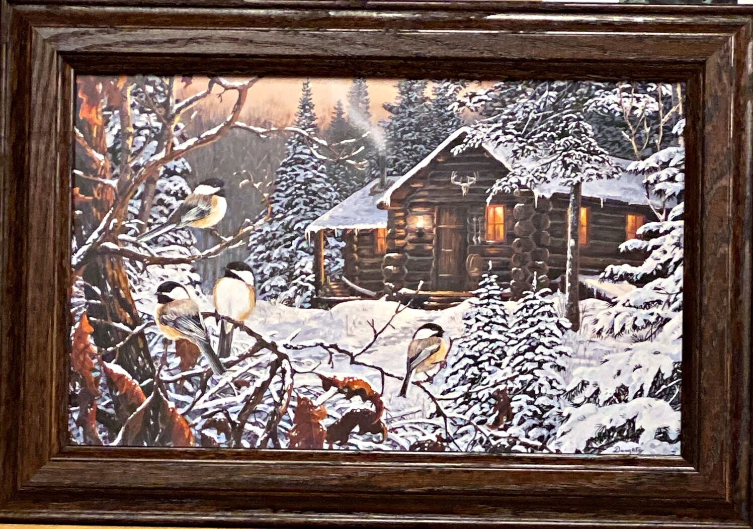 Terry Doughty Enchanted Woods Chickadee Decorator Print-framed | Etsy
