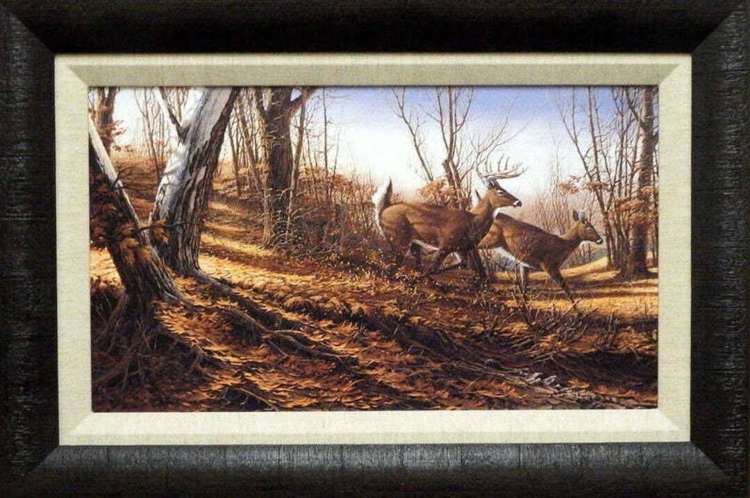 Terry Redlin Autumn Run Deer Art Print-framed 23 X 15.5 - Etsy