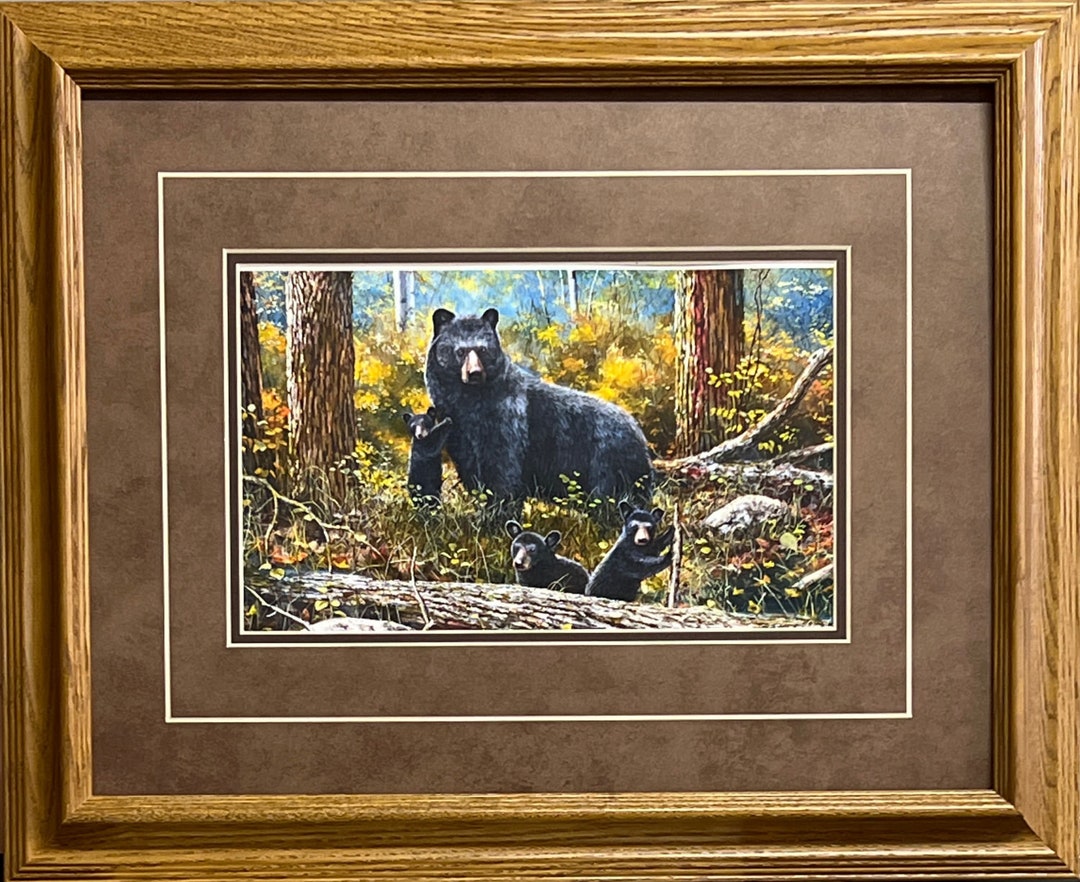 Jim Hansel Age of Wonder- Bear and Cub Art Print Framed - 21"x17" Open ...