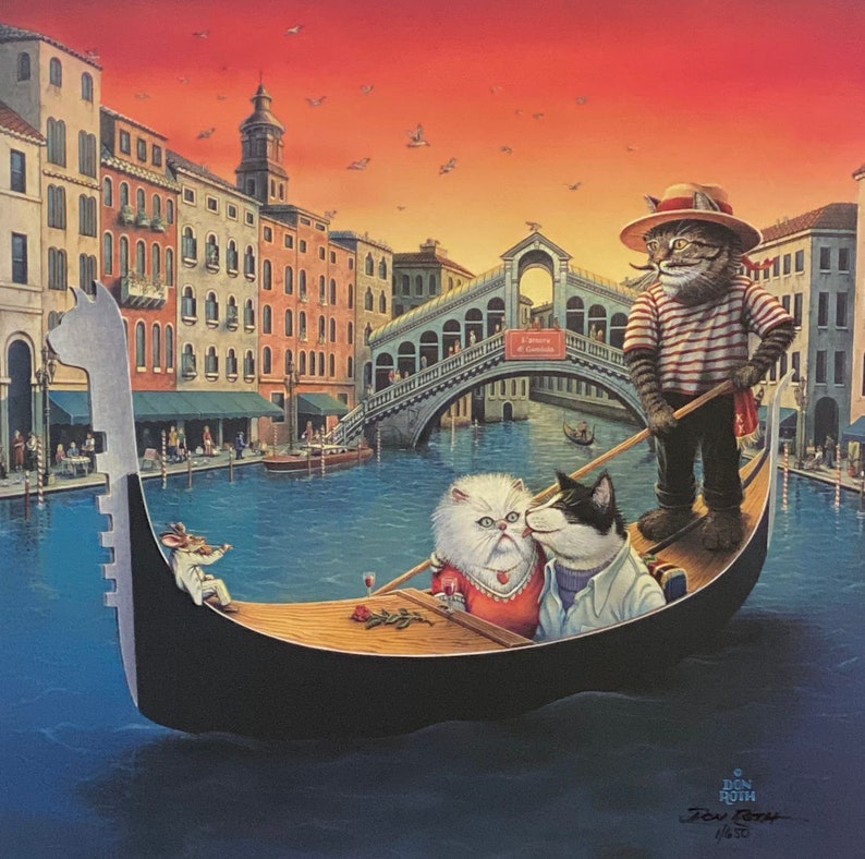 Gondola Romance by Don Roth With Cert 1/650 Image 11x11 Art - Etsy