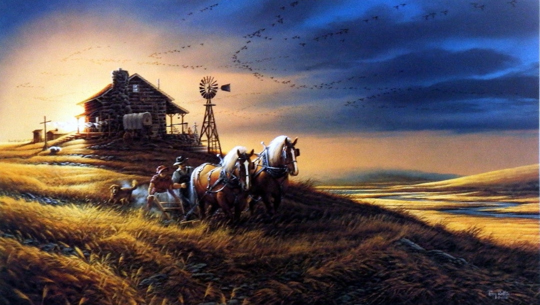 Terry Redlin for Amber Waves of Grain Signed and Numbered Print 28.5" X ...