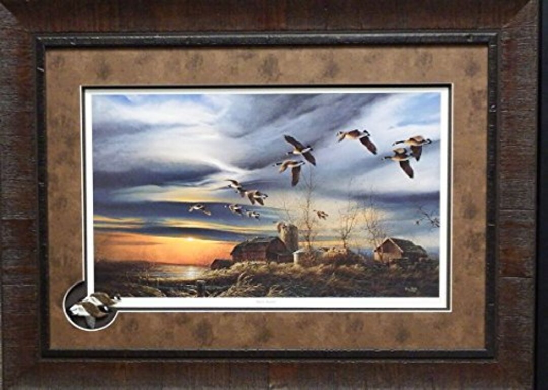 Terry Redlin Silent Sunset Framed Print With Cameo - Etsy