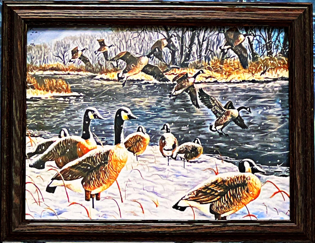 Ray Mertes Frosty Morning Honkers Goose Art Print-framed 18.5 X 14.5 - Etsy