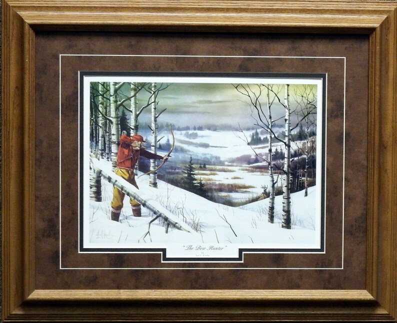 Les Kouba the Bow Hunter Deer Hunting Art Print-framed 21 X 17 - Etsy