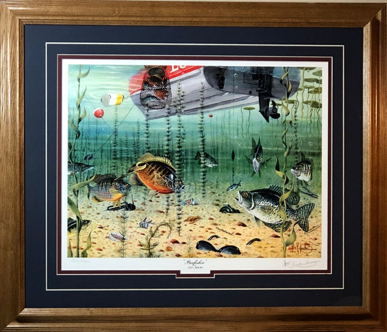 Les Kouba Panfishin S/N Fishing Boat Art Print-framed 27 X 23 - Etsy