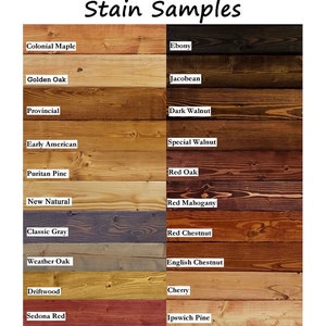 Color Chart of Classic STAINS Included and Finish SHEENS - Etsy