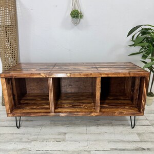 Console Table With Record Storage Furniture for Larger Amp & Receivers ...