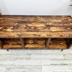 Console Table With Record Storage Furniture for Larger Amp & Receivers ...