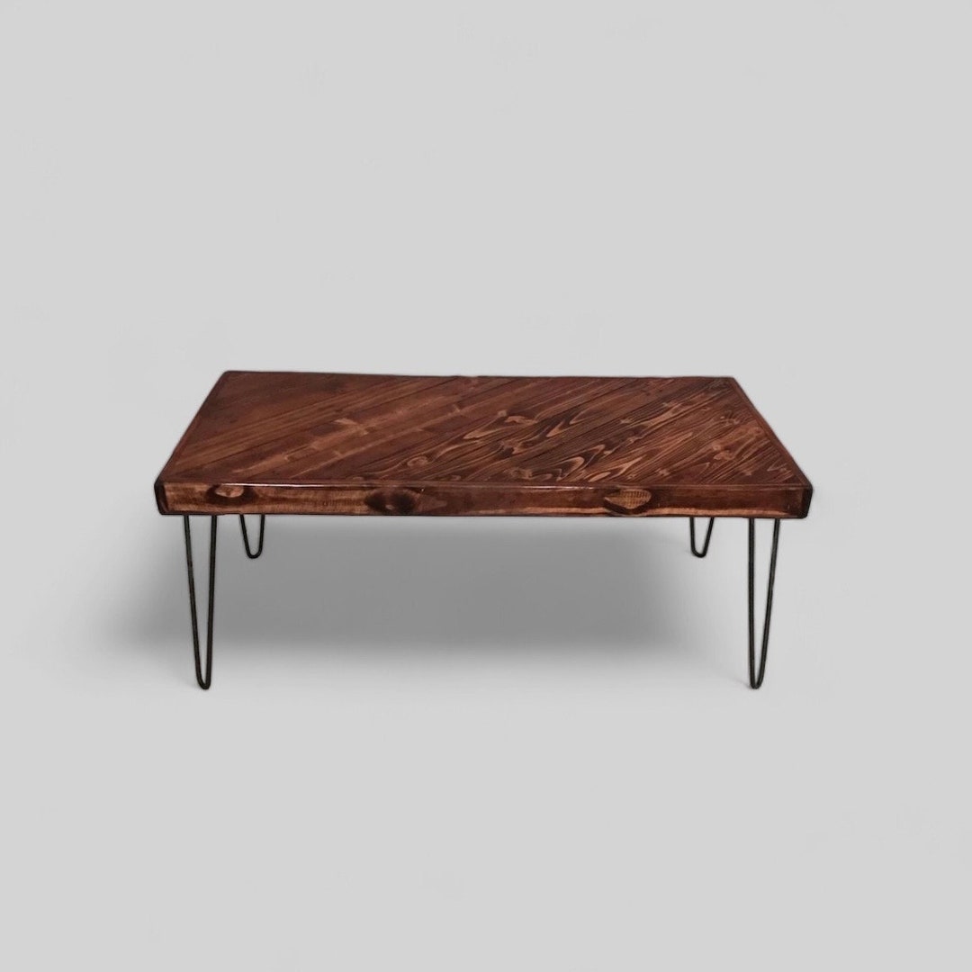 Diagonal Coffee Table Real Wooden Table Handmade Customizable Living ...