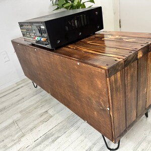 Console Table With Record Storage Furniture for Larger Amp & Receivers ...