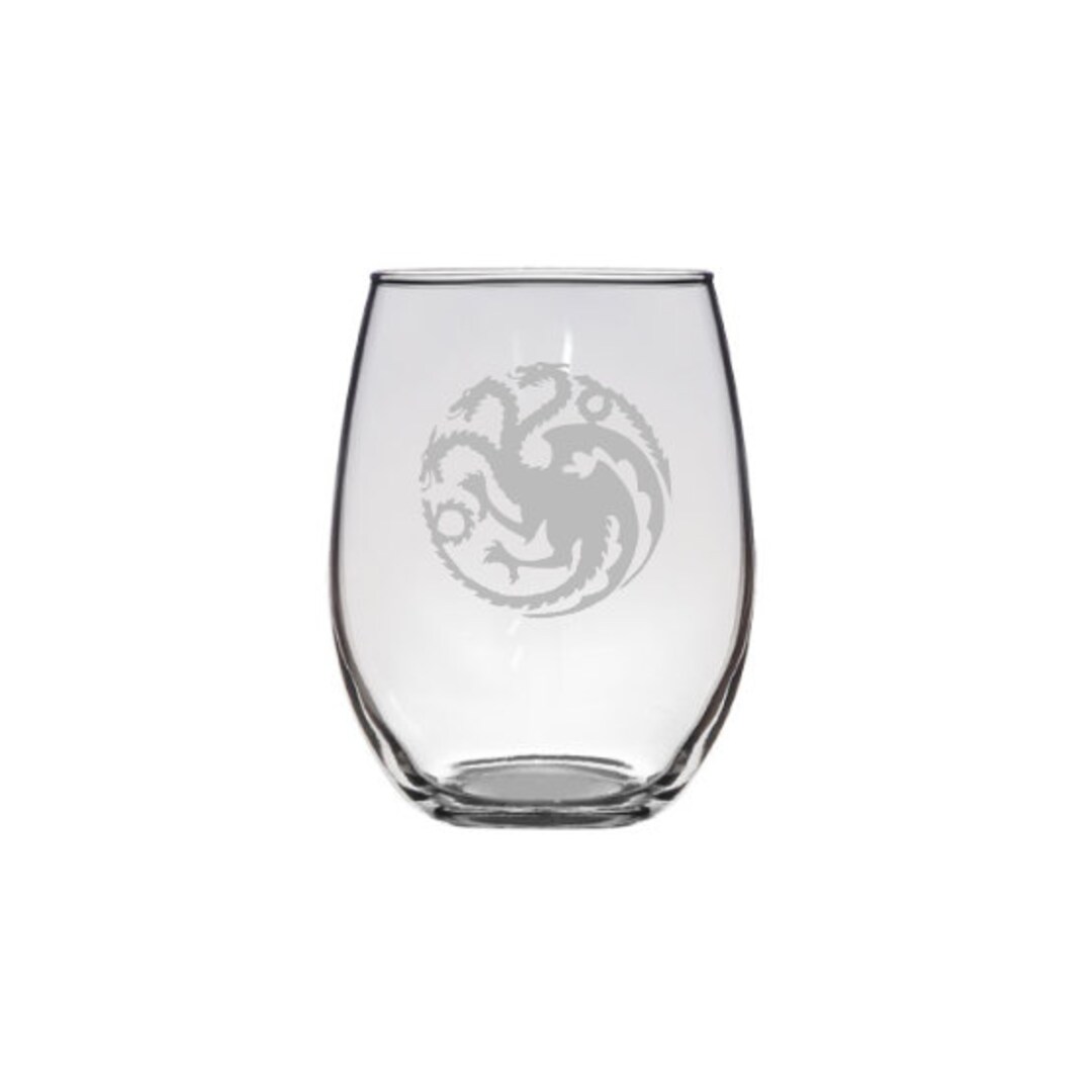 Game of Thrones House Targaryen Etched Wine Glass - Etsy