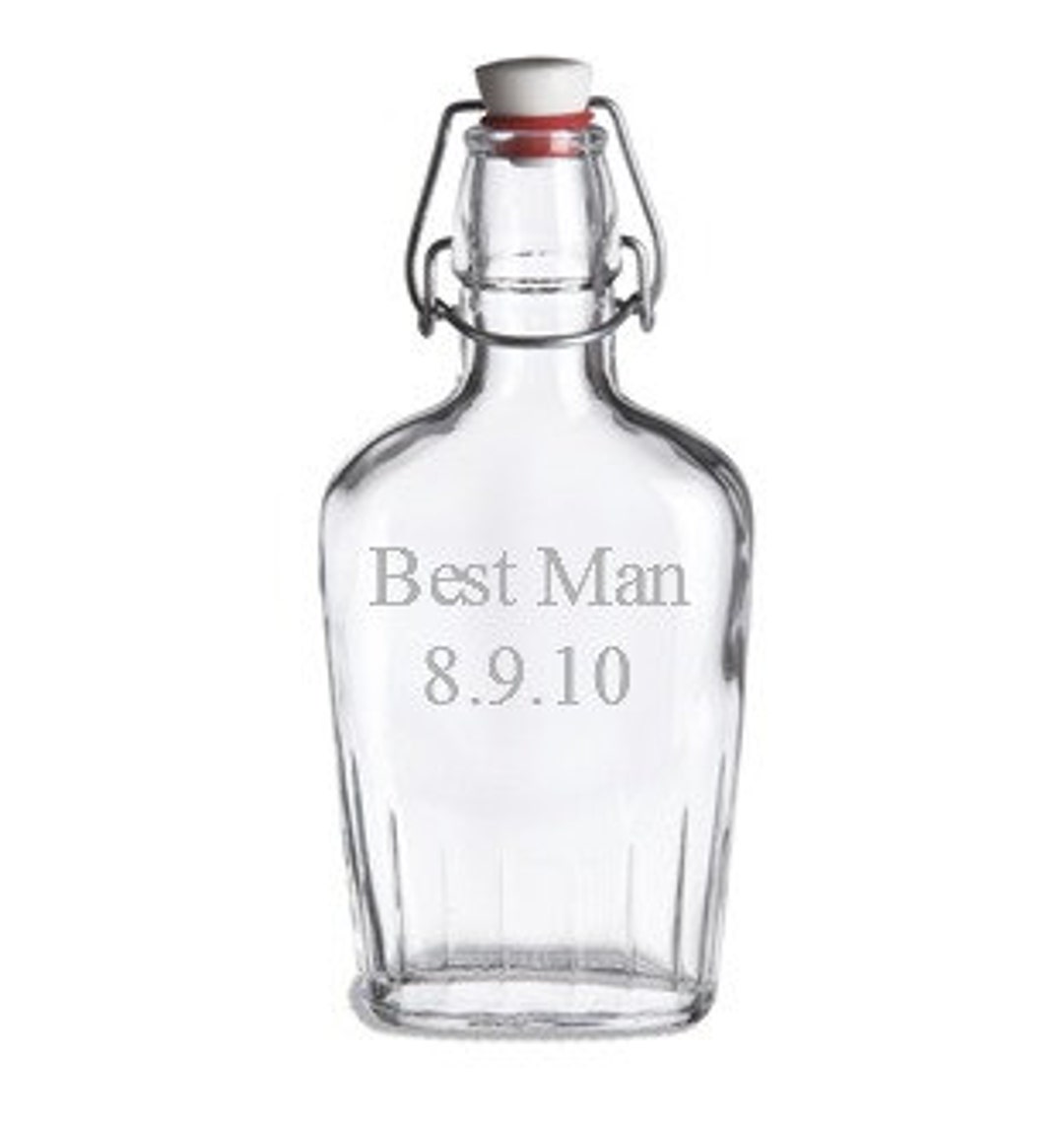 Clear Glass Flask With Swing Top Lid Personalized Swing Top - Etsy