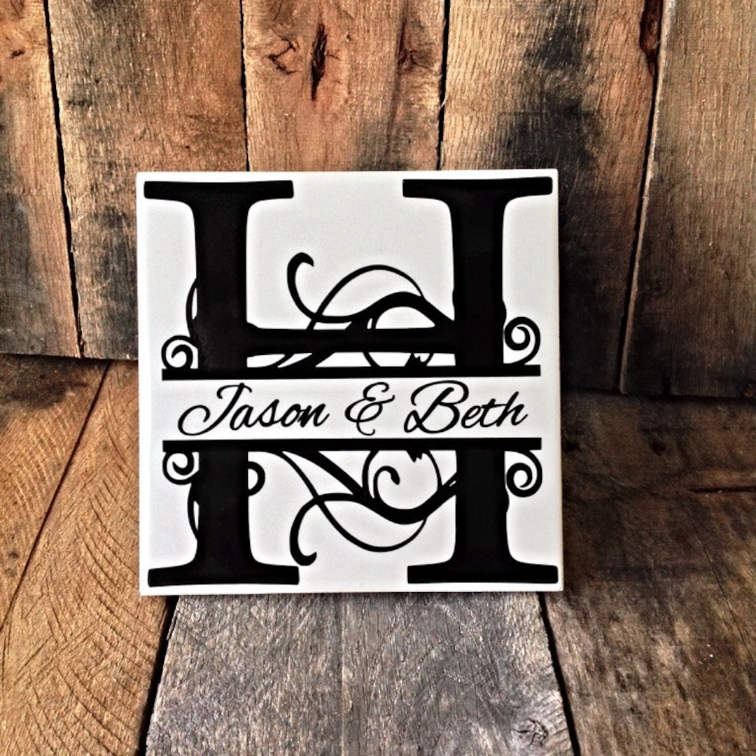Monogram Ceramic Tile / Personalized Ceramic Tile / Family Gift ...
