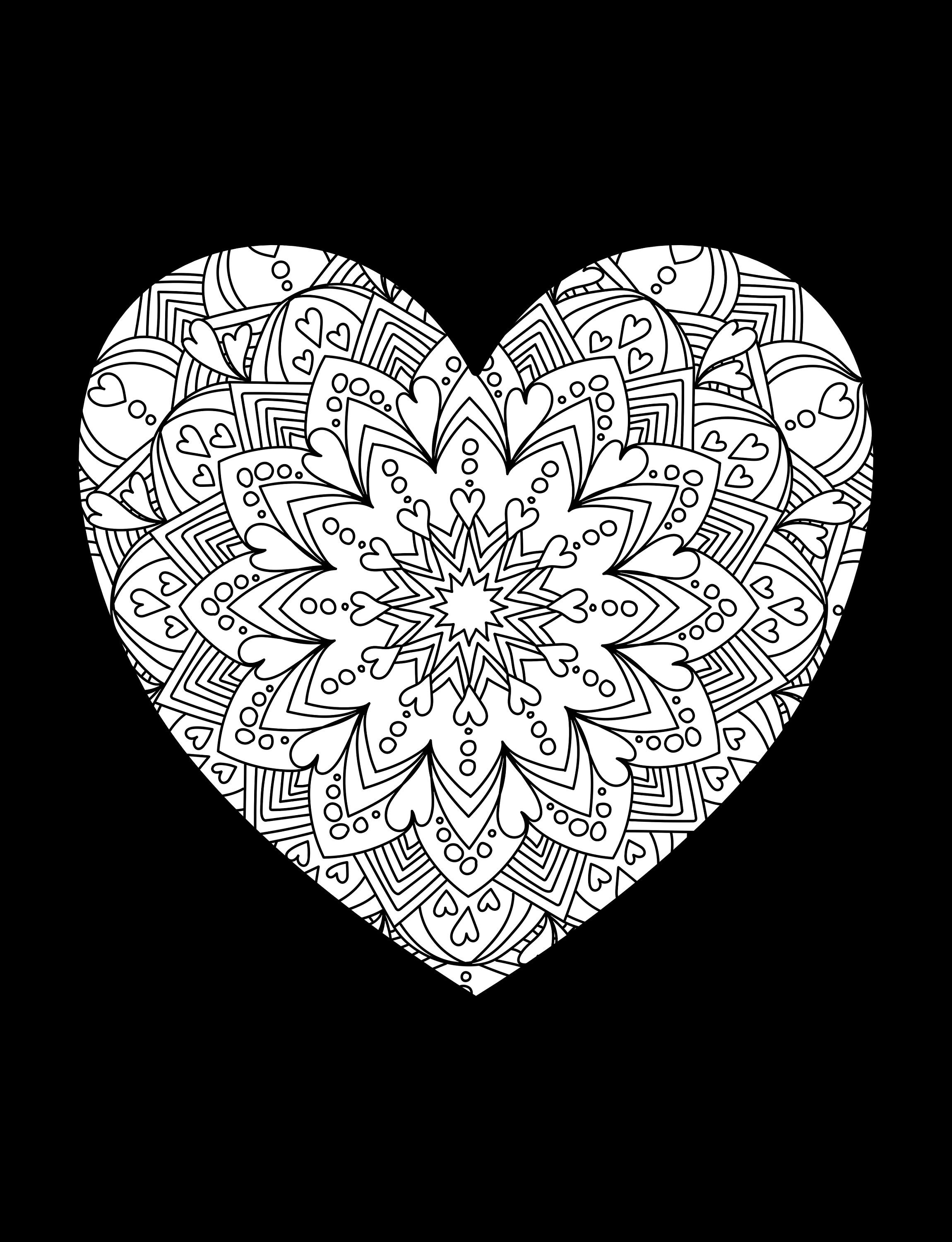 Beautiful Hearts Coloring Book Printable 35 Images - Etsy