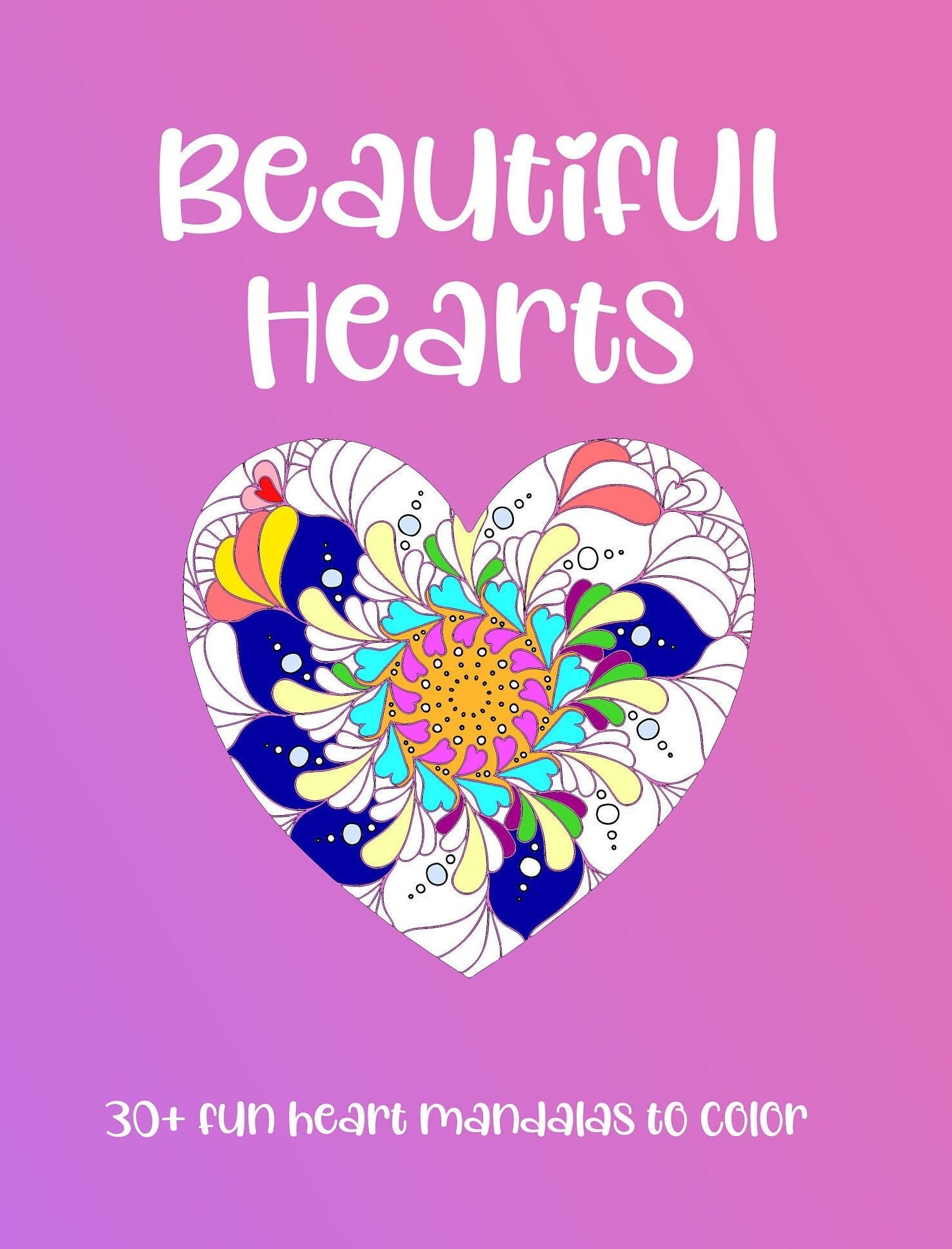 Beautiful Hearts Coloring Book Printable 35 Images - Etsy