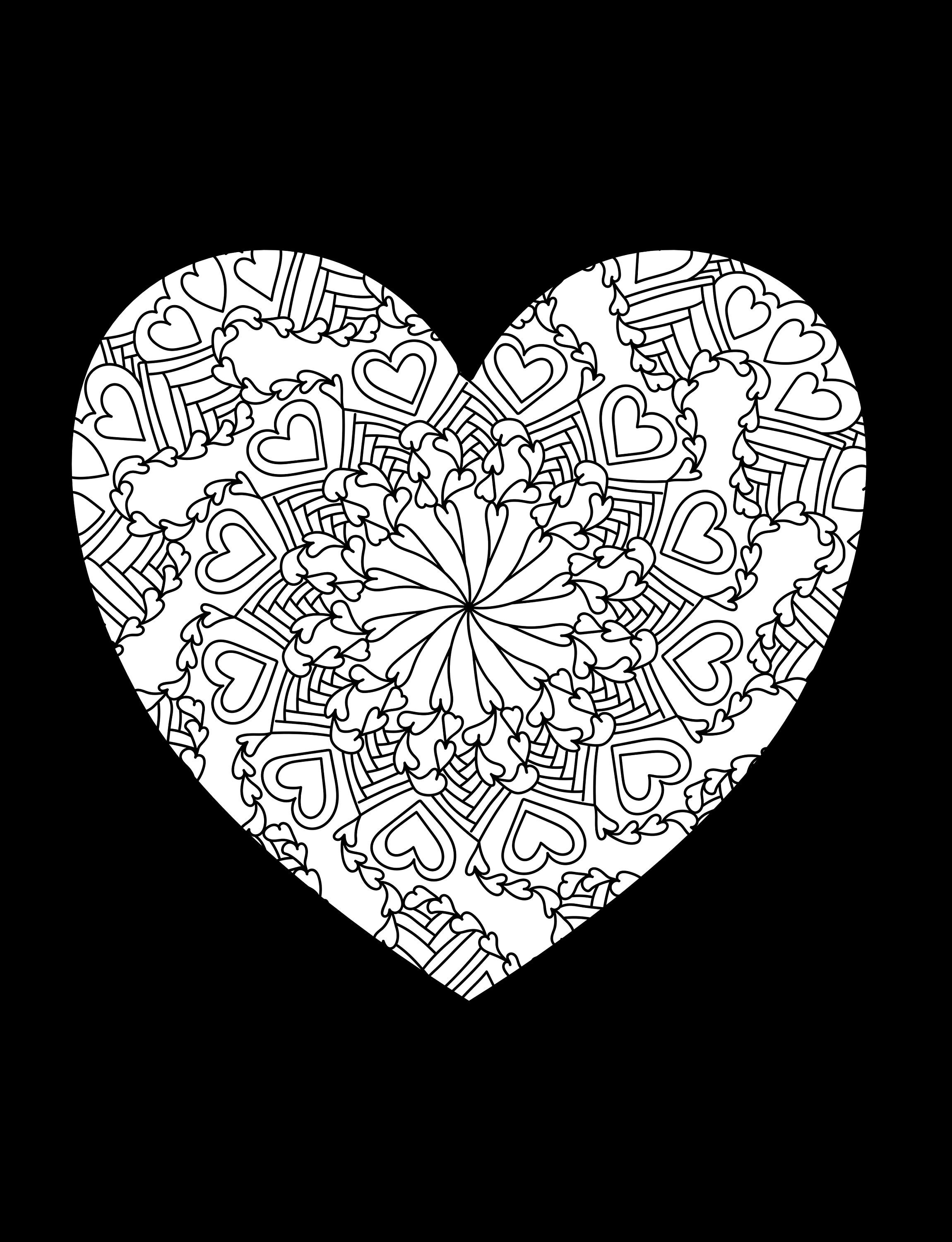 Beautiful Hearts Coloring Book Printable 35 Images - Etsy