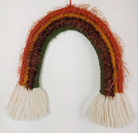 Autumn Macrame Woven Rainbow Wall Hanging Macrame Decor | Etsy