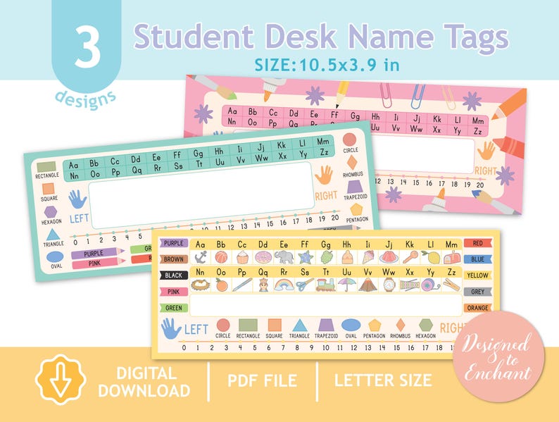 Student Desk Name Tags, Printable Desk Plate for Classroom, Teacher ...