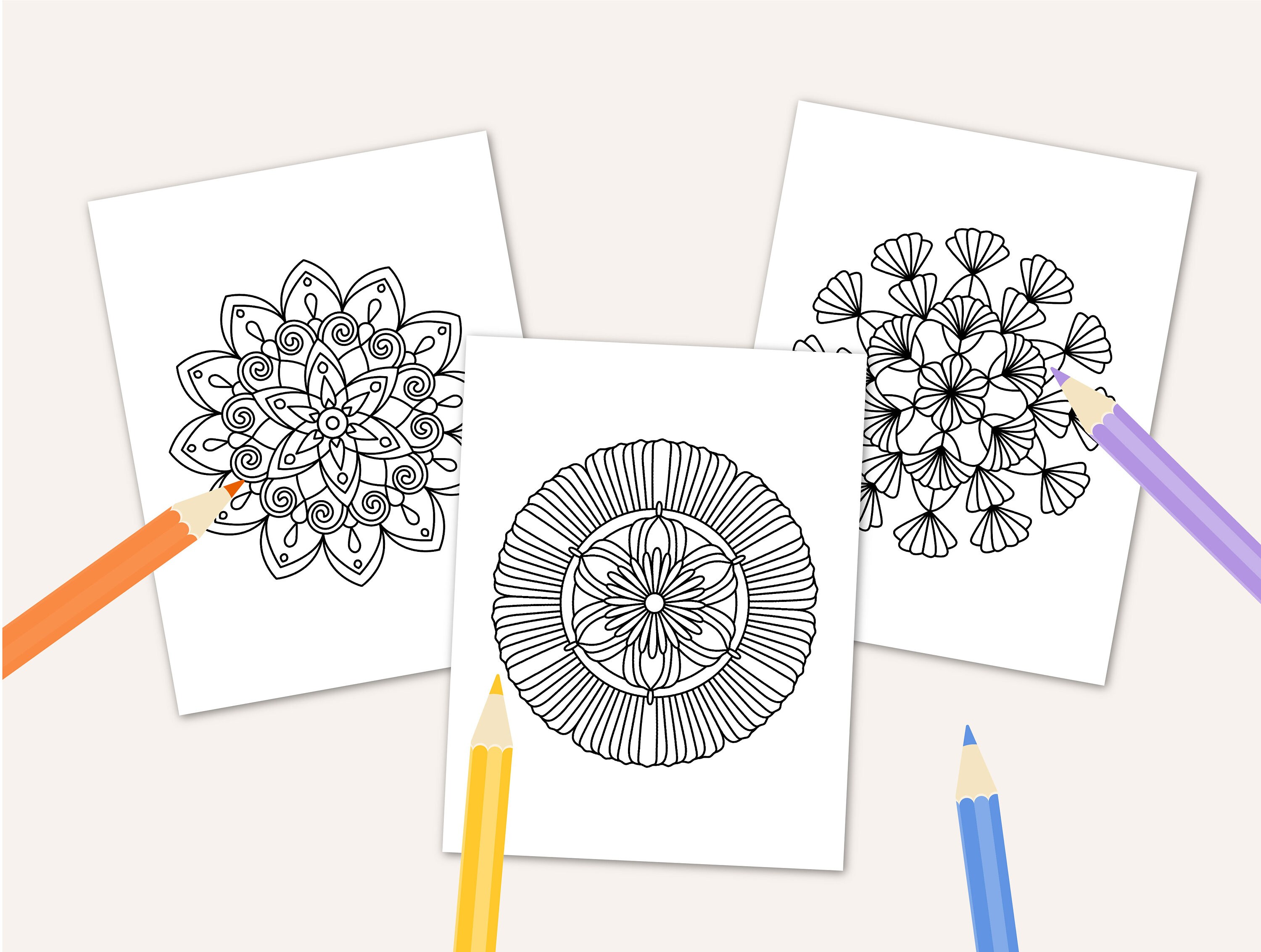 Coloring Mandala for Kids Easy Mandala for Children Preschool Mandala ...