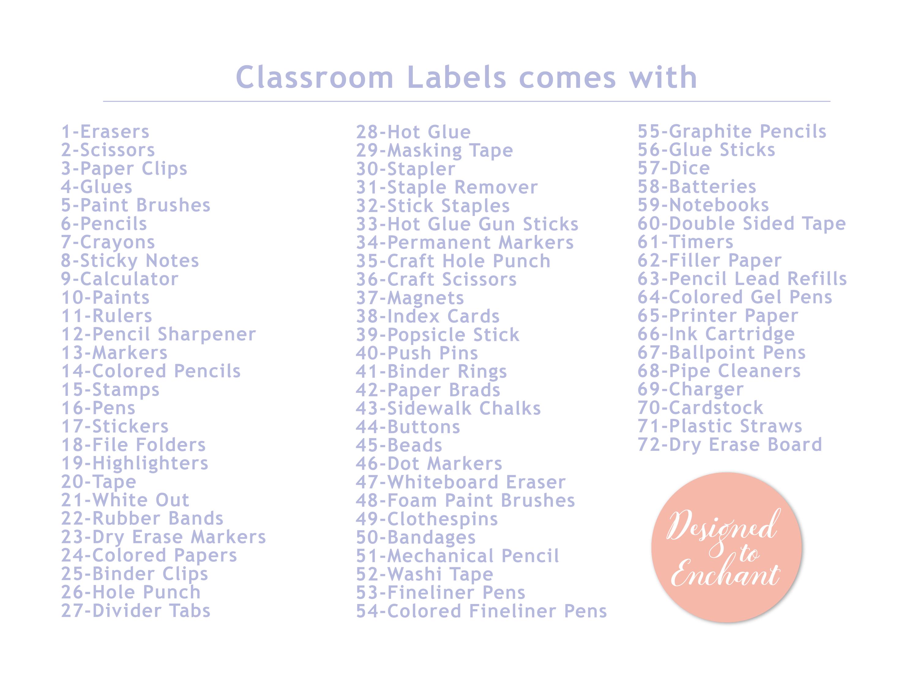 Colorful Classroom Labels, Printable Classroom Supply Labels, Teacher ...