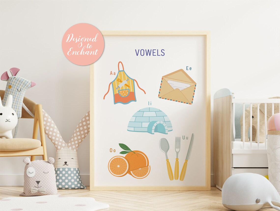 Educational Numbers Poster Classroom Shapes Print Learning Poster for ...