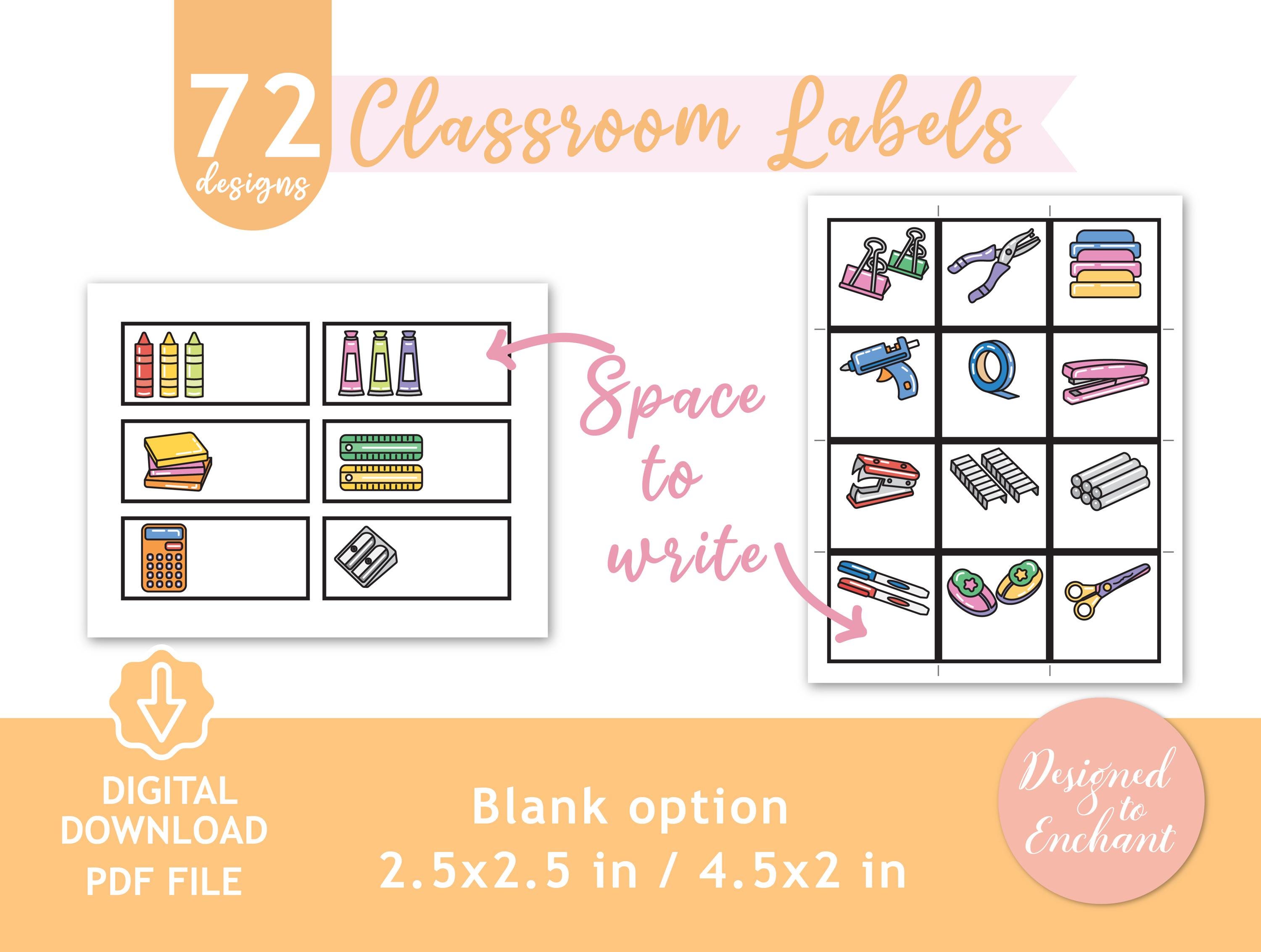 Colorful Classroom Labels, Printable Classroom Supply Labels, Teacher ...