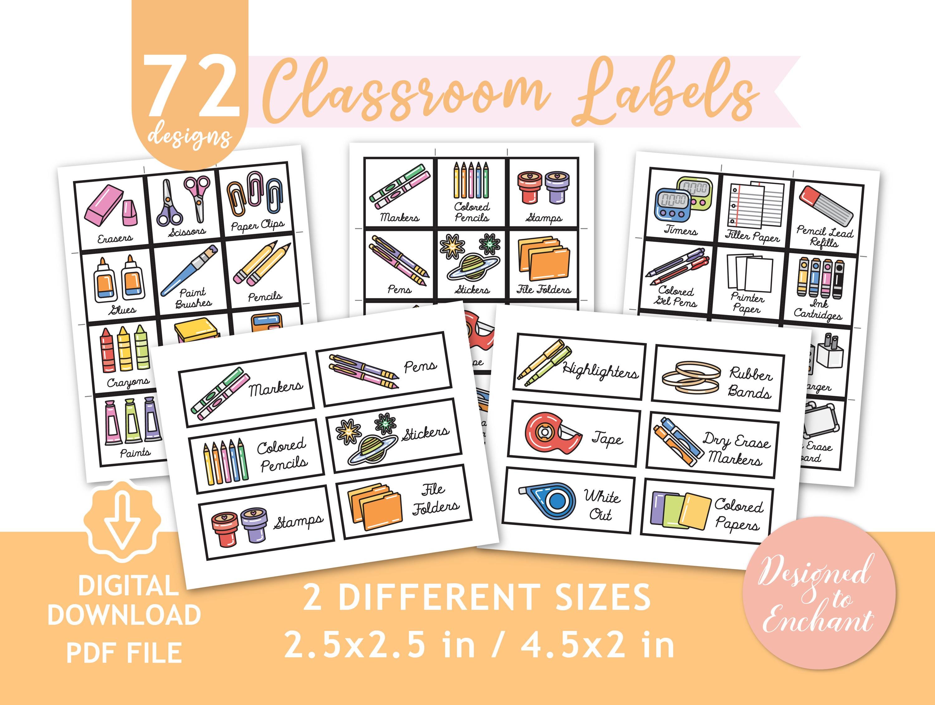 Colorful Classroom Labels, Printable Classroom Supply Labels, Teacher ...