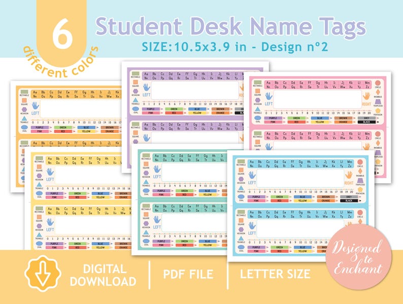 Student Desk Name Tags, Printable Desk Plate for Classroom, Teacher ...