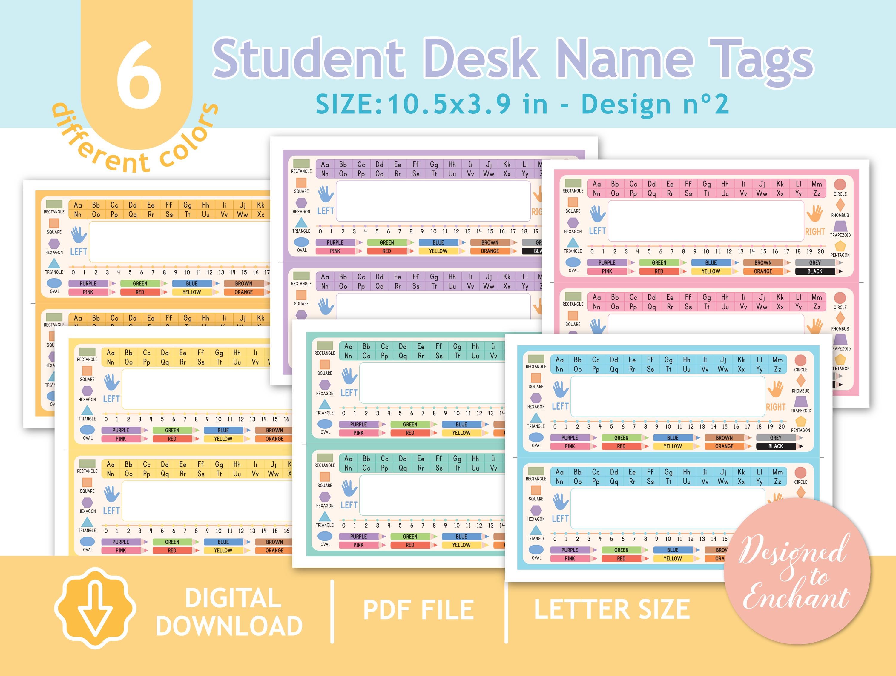 Student Desk Name Tags, Printable Desk Plate for Classroom, Teacher ...
