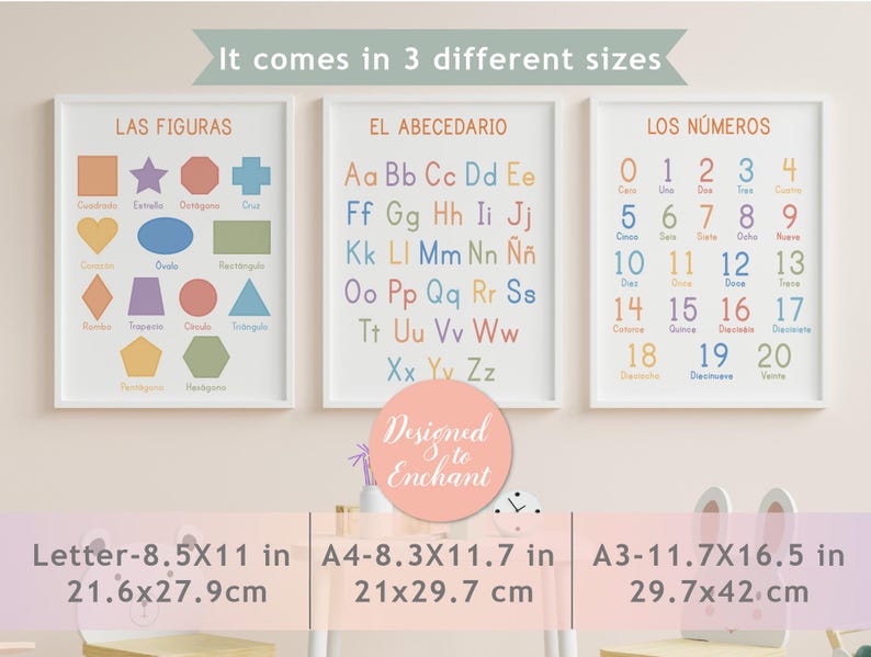 3 Spanish Educational Posters, Spanish Classroom Decor, Spanish ...