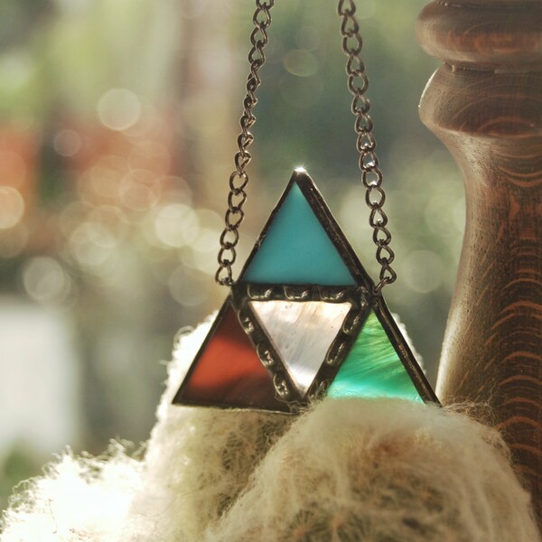 Stain Glass Necklace - Etsy