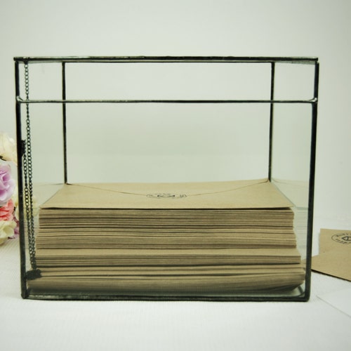 Large Geometric Glass Wedding Card Box Conservatory Envelope - Etsy