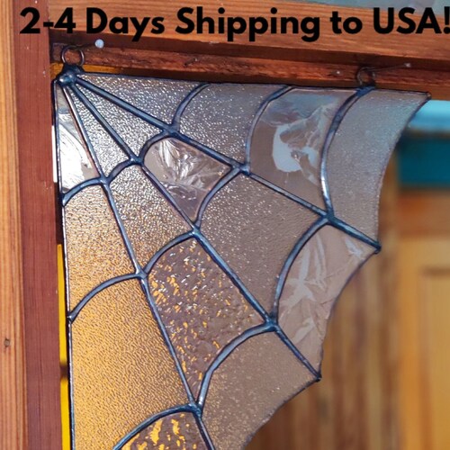 Stained Glass Spider Web for the Corners Handmade Suncatcher - Etsy