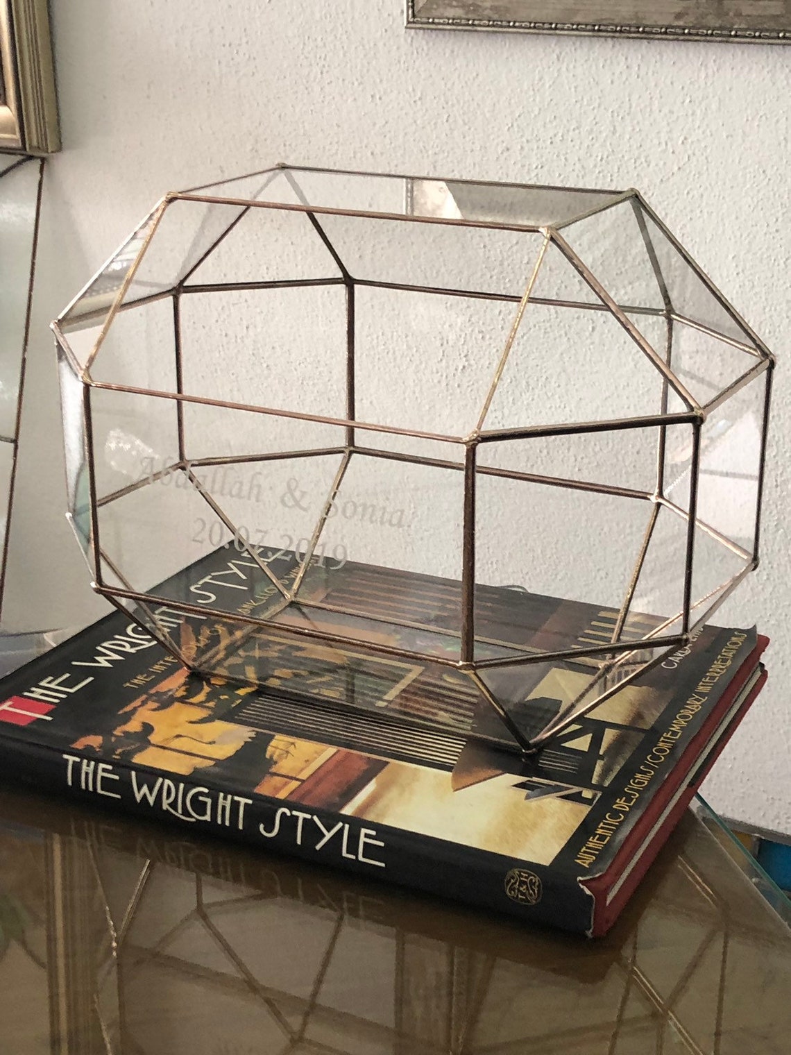 Customized Card Box Large Geometric Box Envelope Holder Rustic | Etsy