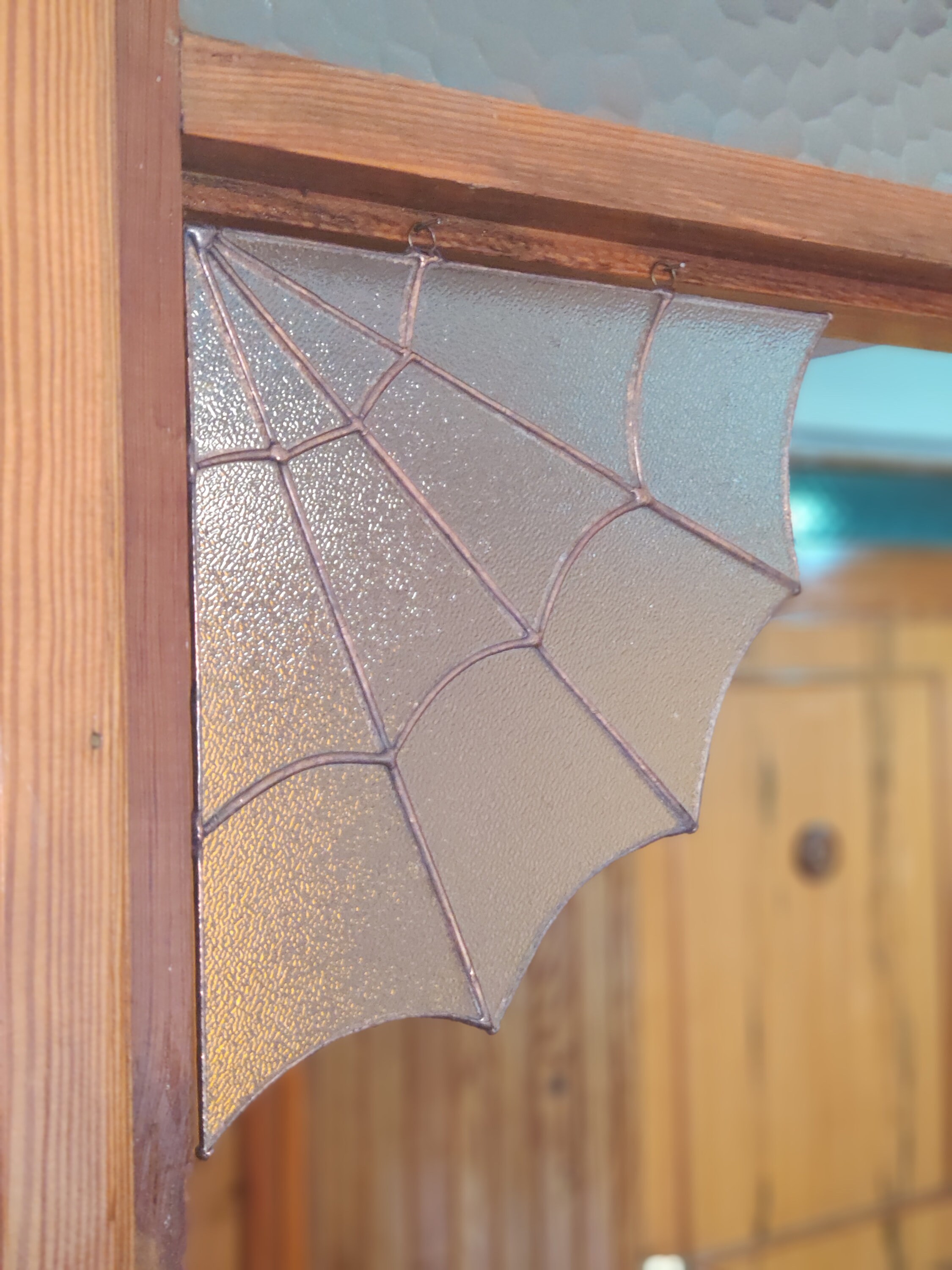 Stained glass spider web for the corners Handmade suncatcher | Etsy