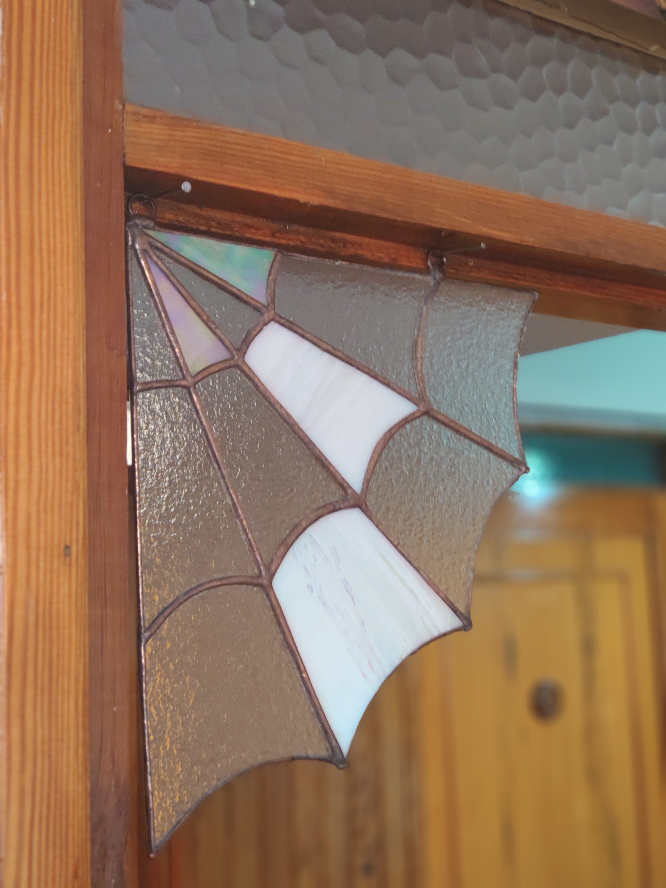 Stained Glass Spider Web for the Corners, Handmade Suncatcher, Hanging ...