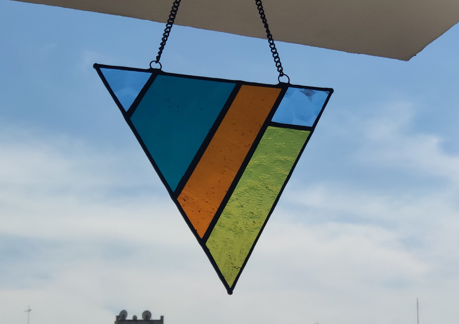 Stained glass suncatcher for walls and windows Modern hanging | Etsy