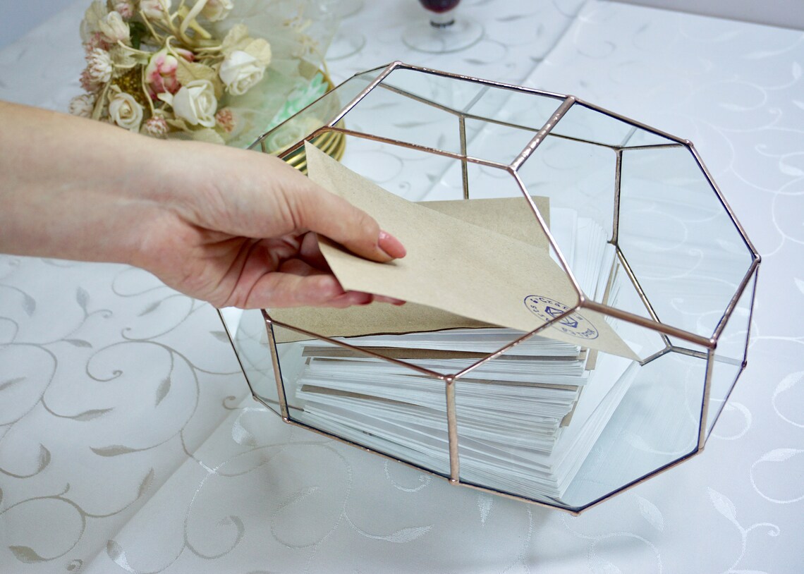 Large Customized Glass Box Wedding Card Box I Do Card Box | Etsy