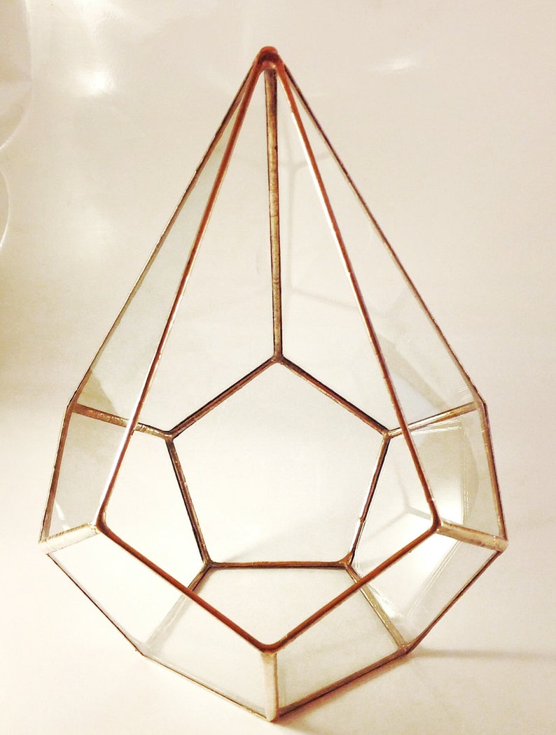 Geometric Glass Terrarium Container Copper Planter Gifts for - Etsy