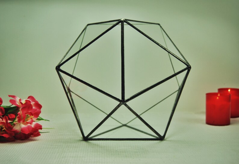 Large Geometric Terrarium Stained Glass Terrarium Planter | Etsy