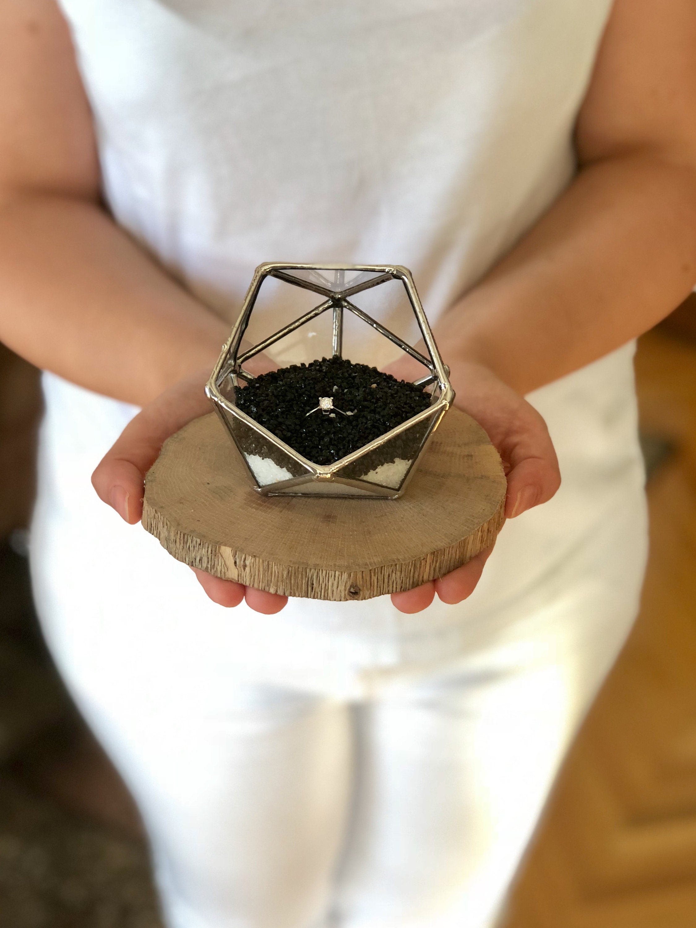 Mini Glass Wedding Box, Proposal Ring Holder, Wedding Ring Dish ...