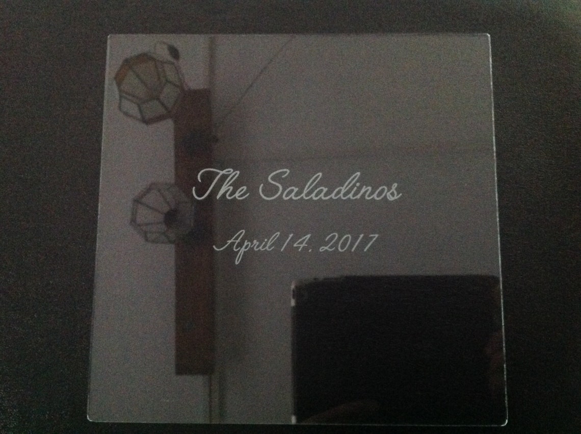 CUSTOMIZED GLASS With ETCHING Names Dates and Etc. - Etsy