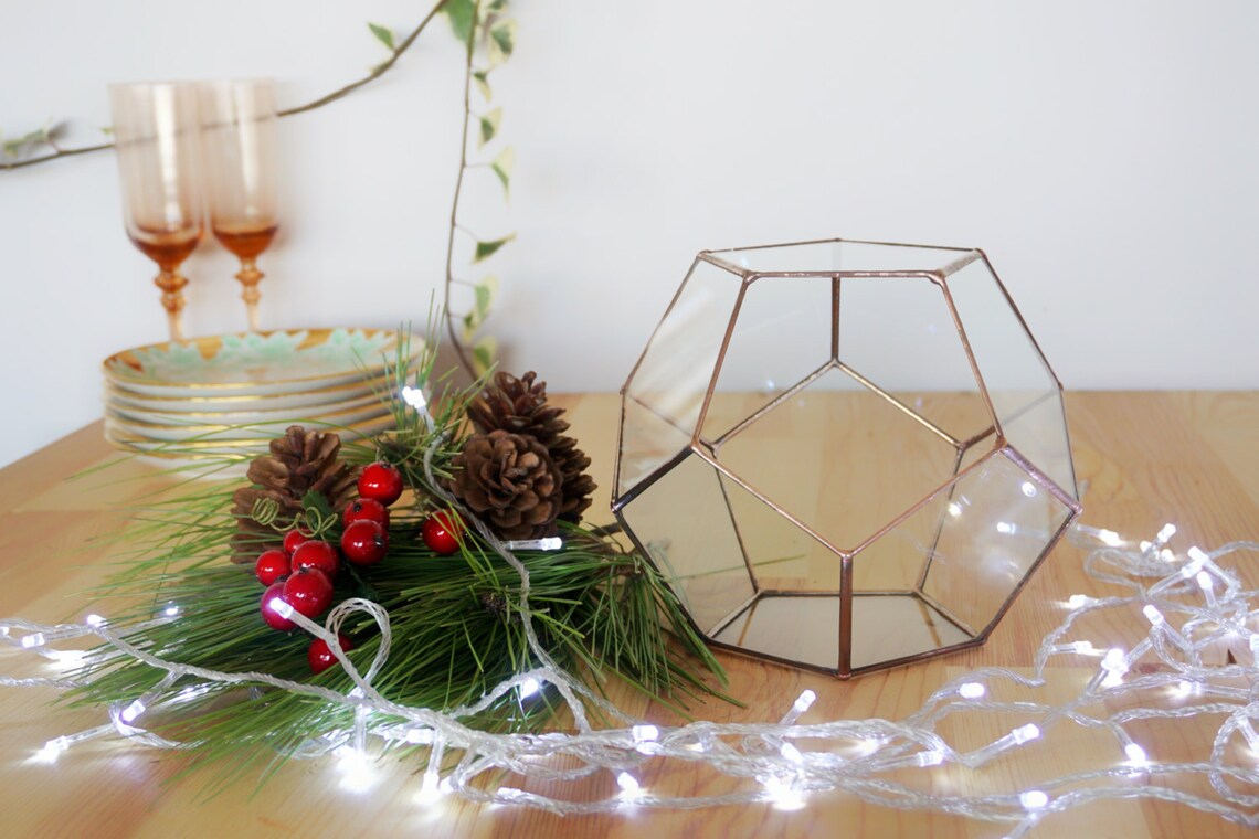 Customized Planter Centerpiece Geometric Glass Terrarium | Etsy