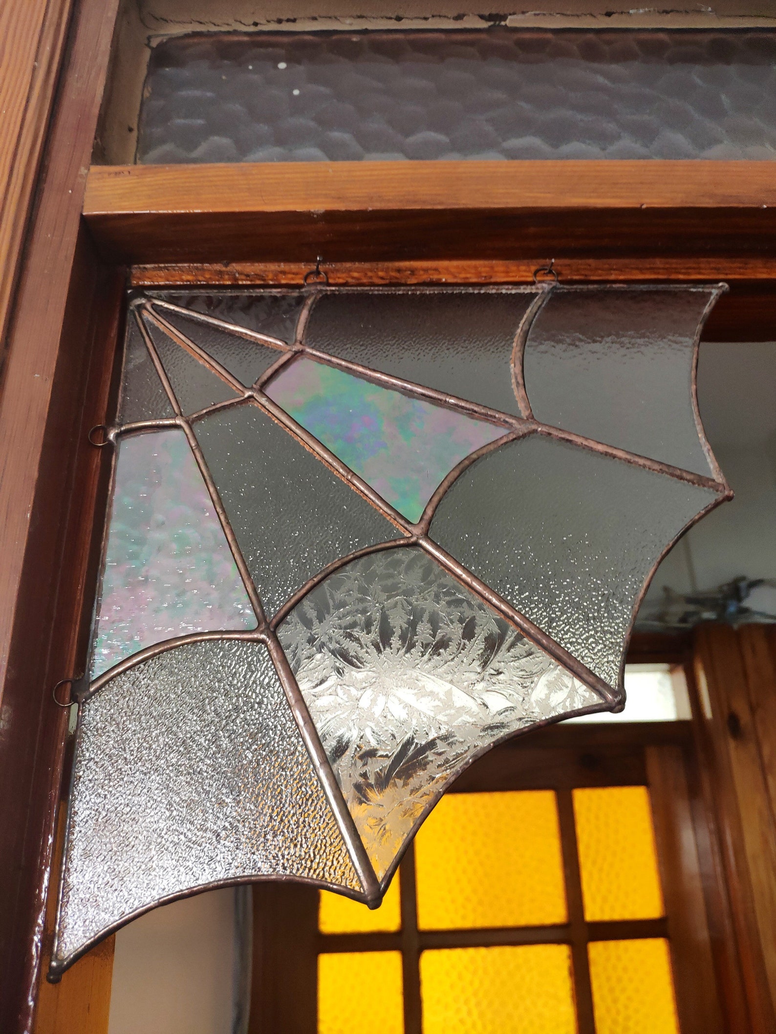 Stained Glass Spider Web for the Corners Handmade Suncatcher - Etsy