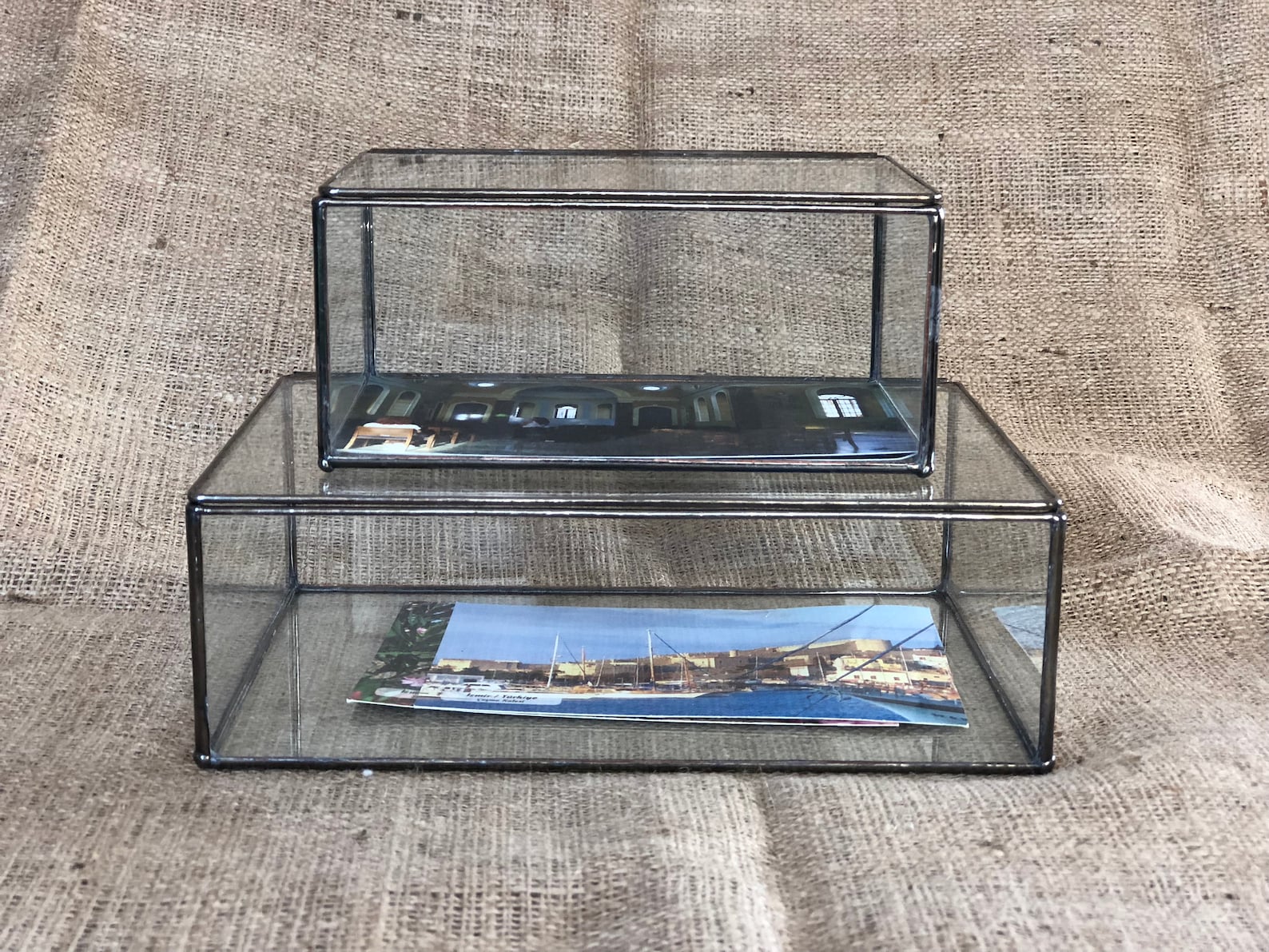 Set of Two Glass Jewelry Box Wedding Keepsake Box Customized | Etsy