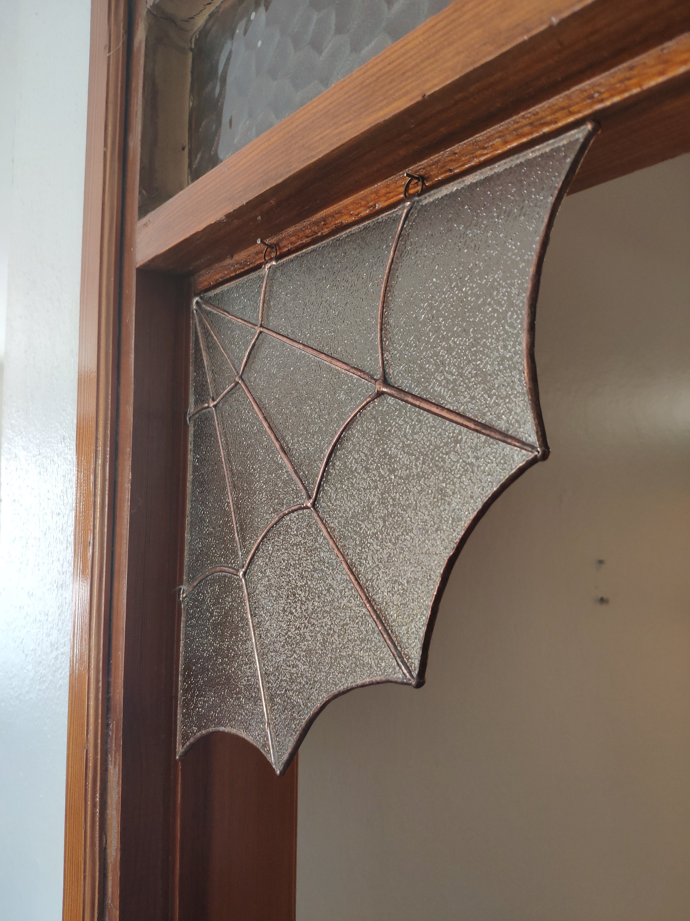 Stained glass spider web for the corners Handmade suncatcher | Etsy